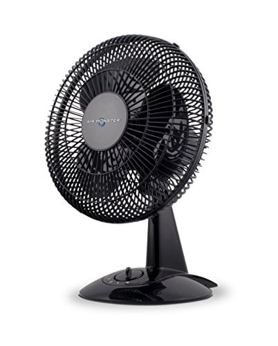 AIR MONSTER 12" Desk Fan with 90 Degree Oscillation Plastic Grill 3 ...