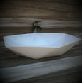 Hexagon Shape Vessel Sink | White Elongated Countertop Washbasin ...