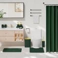 Bathroom Set - 25pc Sets With Shower Curtain And Rugs Green Accessory ...