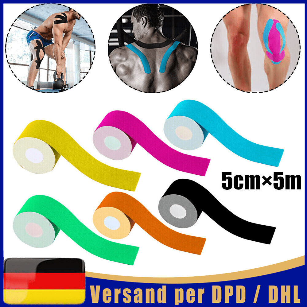 6/12 Rolls Elastic Kinesiology Tape Sport Kinesiology Physiotape Tapes ...