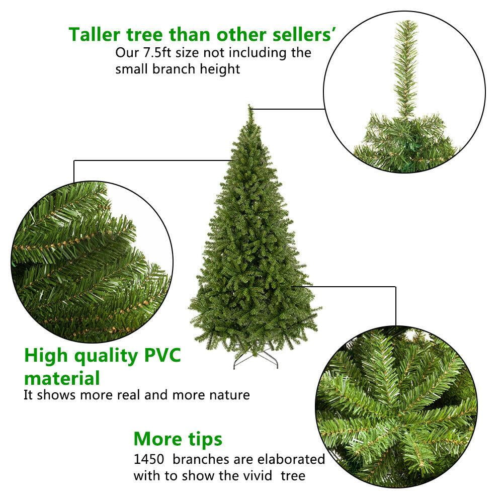 Zimtown 7.5FT 1450 Branch Artificial PVC Christmas Tree Holiday Season ...