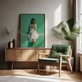 Affixzi Emerald Green Book Nook Print, Reading Girl Wall Art, Cozy ...