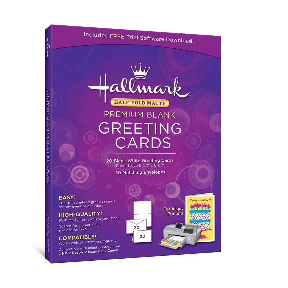 Hallmark Half-Fold Matte Premium Blank Greeting Cards - Walmart.com ...