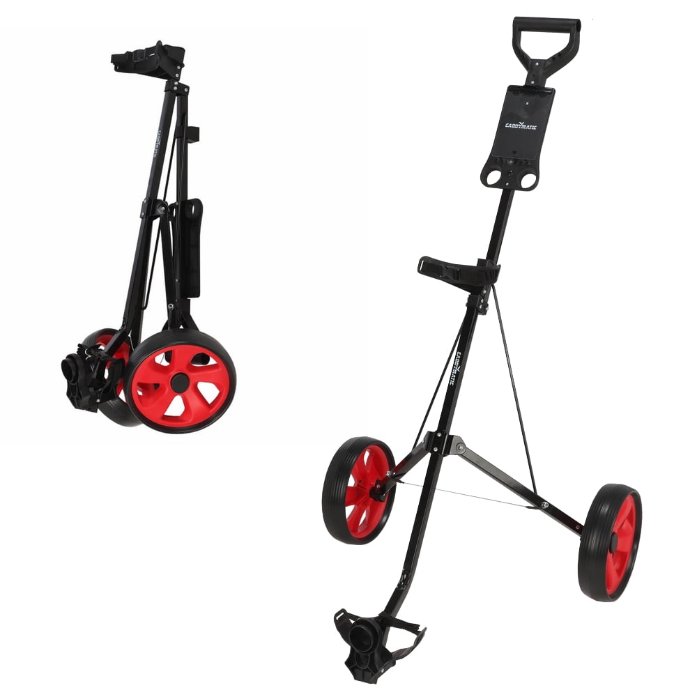 Caddymatic Golf i-Trac 2 Wheel Folding Golf Cart Black/Red - Walmart ...