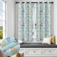 Cat and Rainbow Blue Pattern Blackout Curtains,Triple Weaved Fabric ...