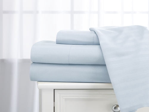 Deluxe Home 100% Cotton 400 Thread Count Dobby Stripe Sheet Set ( Twin ...