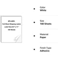 Full Sheet Matte White Labels - 8.5 x 11 Inch for Laser & Inkjet ...