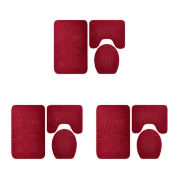 relayinert 3piece Eco-friendly Bathroom Pedestal Soft Absorbent Toilet Lid Cover Easy To Clean ...