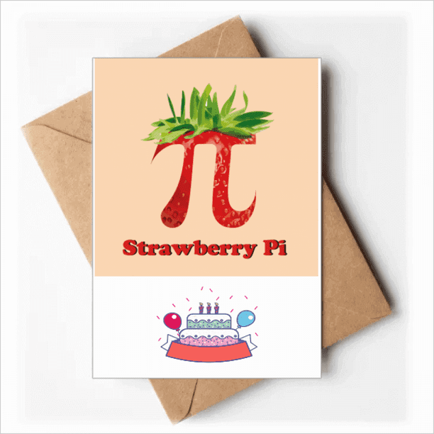 Calculating Mathematical Pi Strawberry Happy Birthday Greeting Cards ...