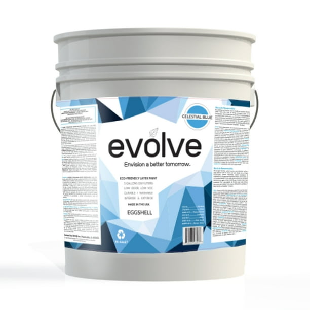 Evolve Interior Exterior Latex Eggshell Finish Celestial Blue (5G) - Walmart.com