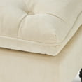 Noble House Rectangular Fabric Ottoman - Cream Tufted - Walmart.com
