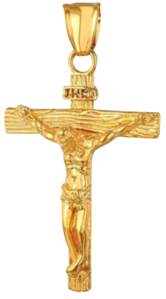 Jesus Christ Gold Plated Cross and Chain Anti-Tarnish Christian Jewelry ...