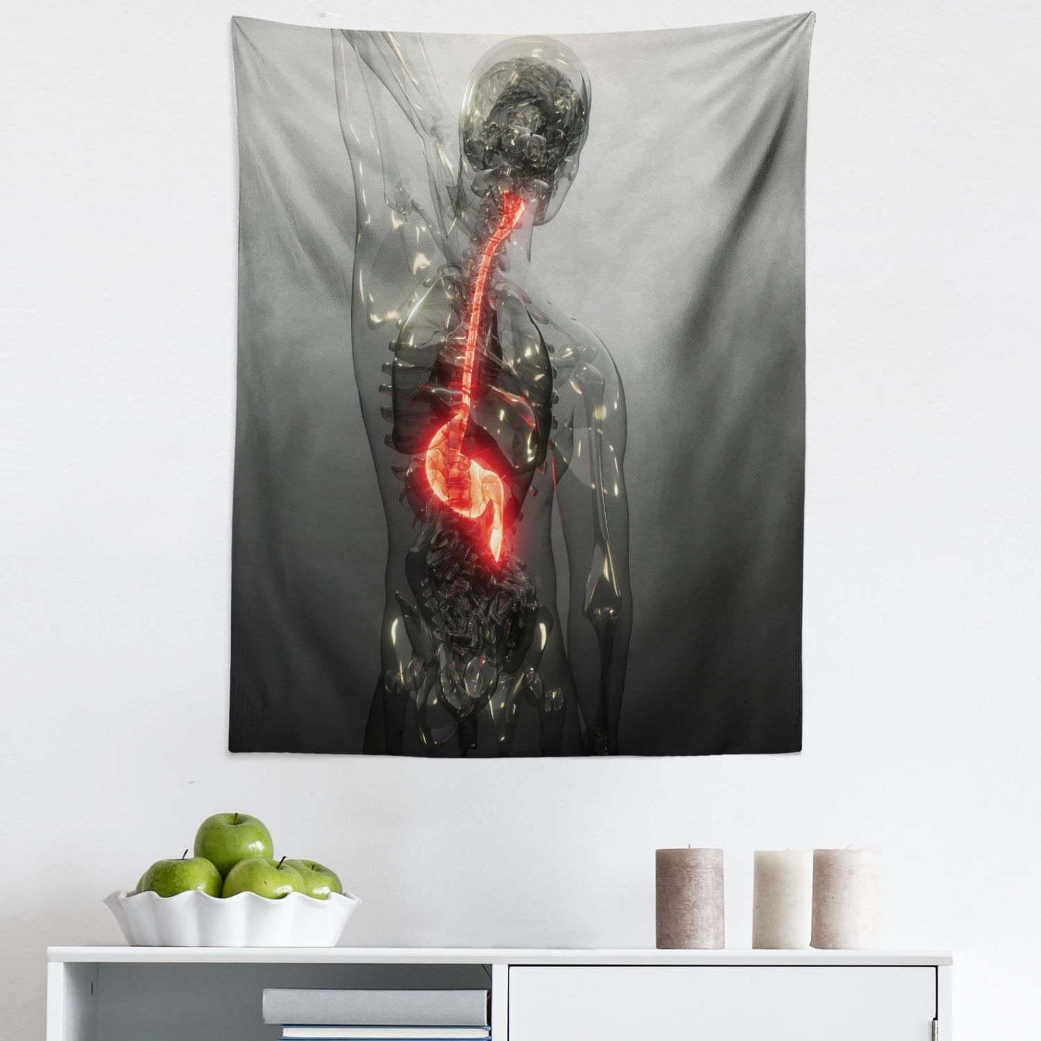 Anatomy Tapestry, X-ray Look Stomach Scanning of Human Body Organs ...