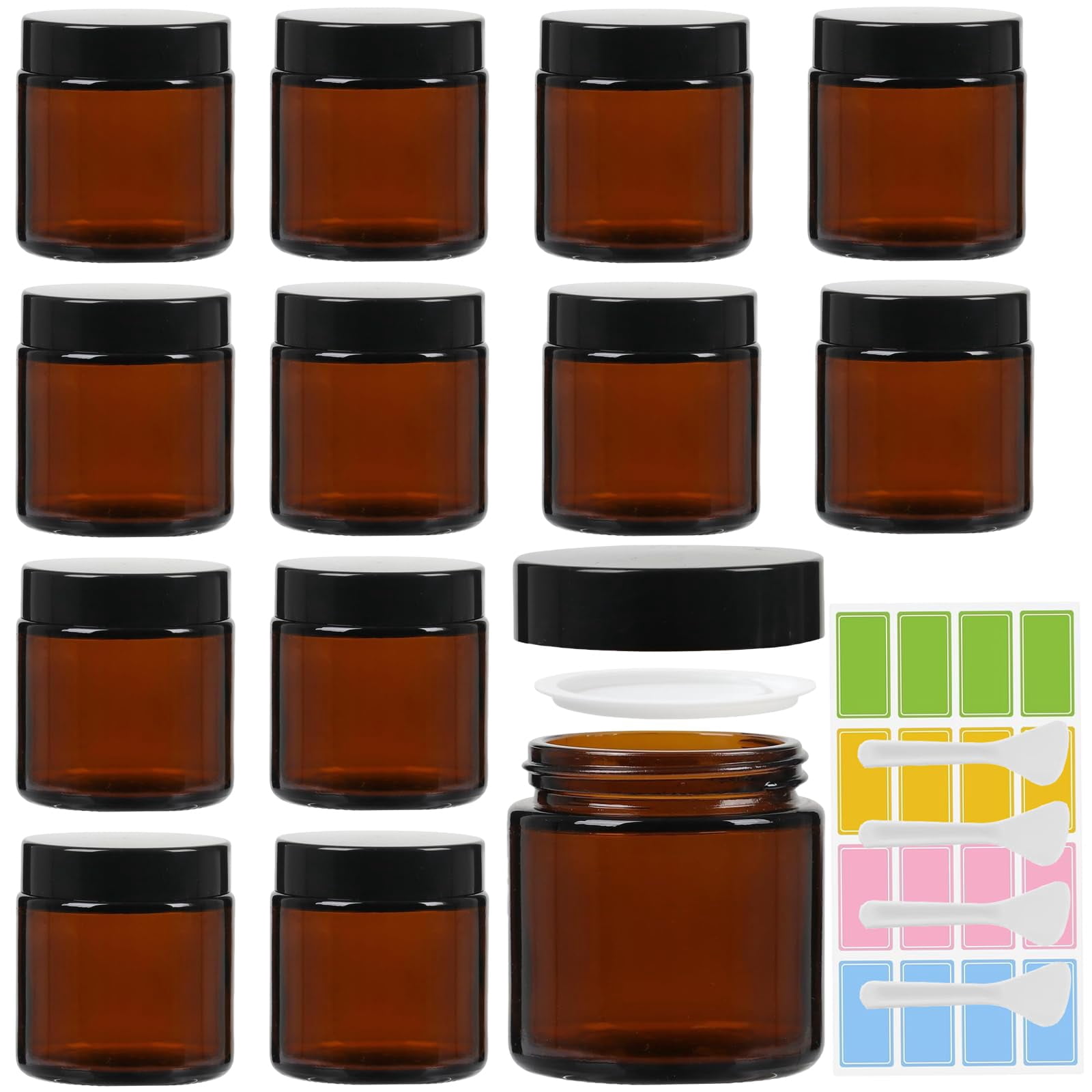 Voyzdx 12 Pcs Envases Muestras de Vidrio Ámbar Pomadero Cosmetico Viaje ...