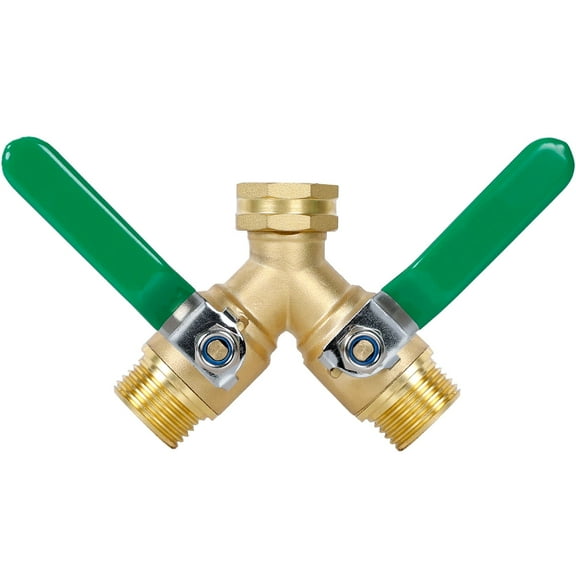 Brass Garden Hose Splitter 2 Way Heavy Duty, Y Valve With Stainless ...