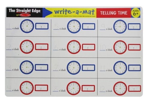 Melissa & Doug Telling Time Write-a-Mat | Walmart en línea