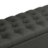 44 Inch Modern Lift Top Storage Bench Button Tufted Seat Charcoal ...