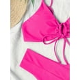 Hotian Women Self Tie High Cut Bikini Set Drawstring High Leg Swimsuits ...