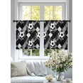 Black White Football Sheer Curtains for Living Room Bedroom Modern ...