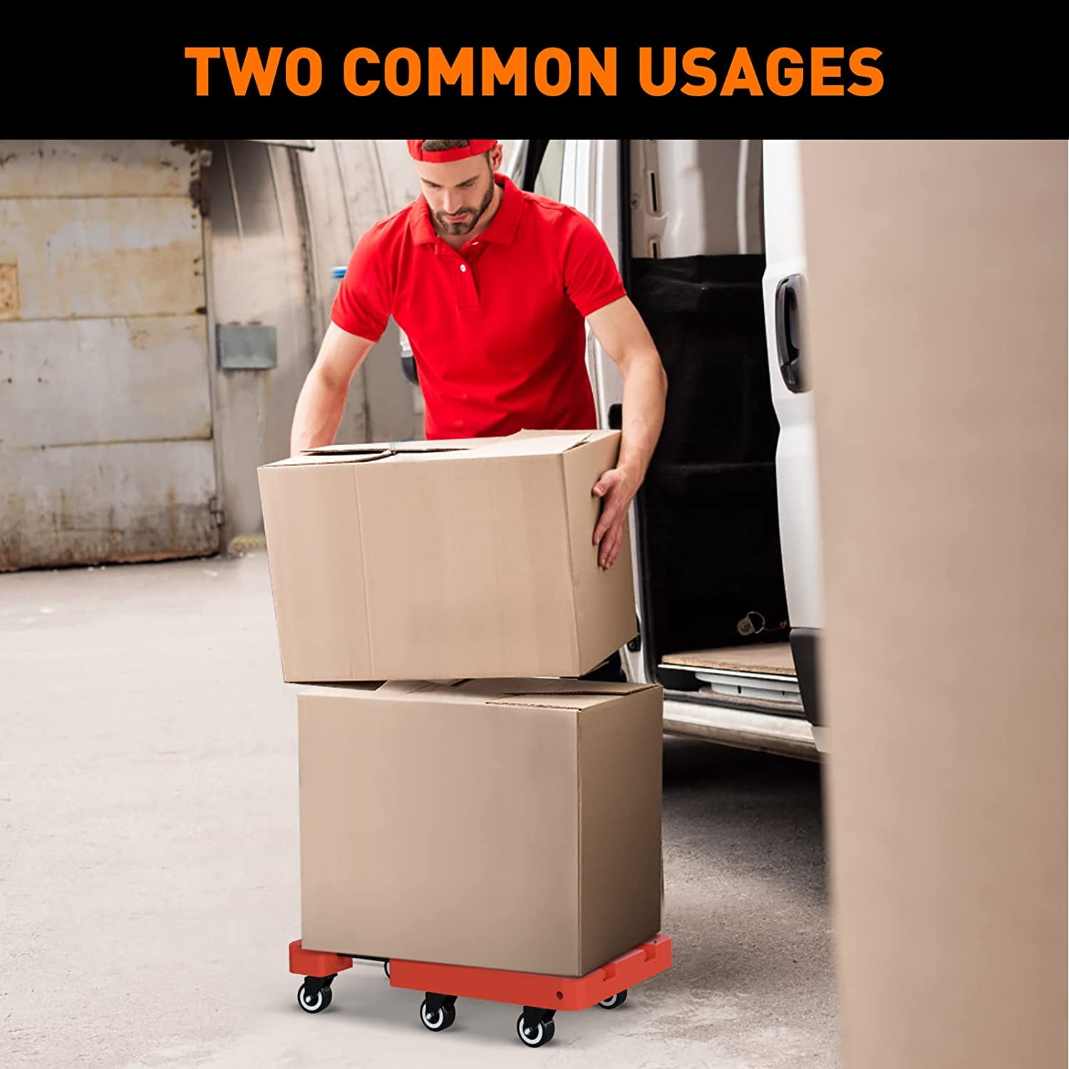 Buy Tetee Folding Hand Truck, 6 Wheels Fold Up Hand Cart with 2 Elastic ...