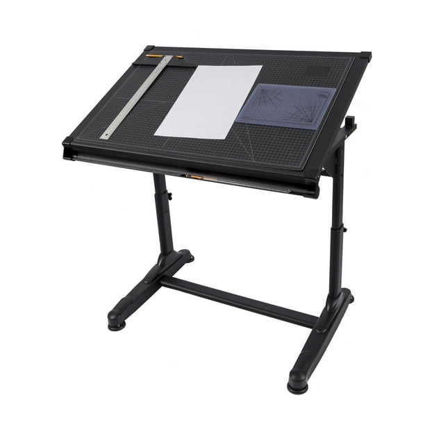 Height Adjustable Drawing and Drafting Table- Black - Walmart.com ...