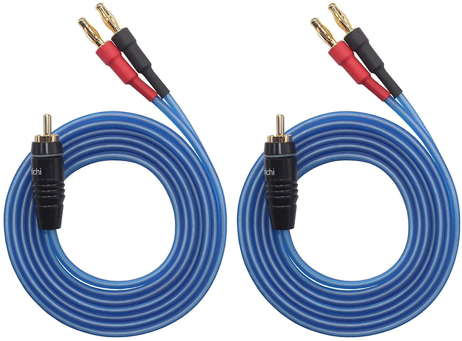 KK Cable Q-P2 18 Gauge OFC Speaker Wire Pair with RCA Male (White & Red ...