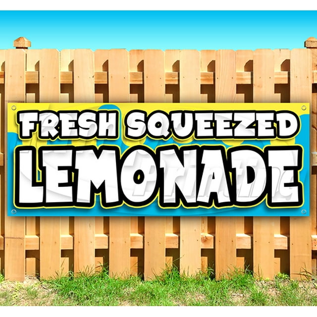 Fresh Squeezed Lemonade 13 oz Vinyl Banner With Metal Grommets ...