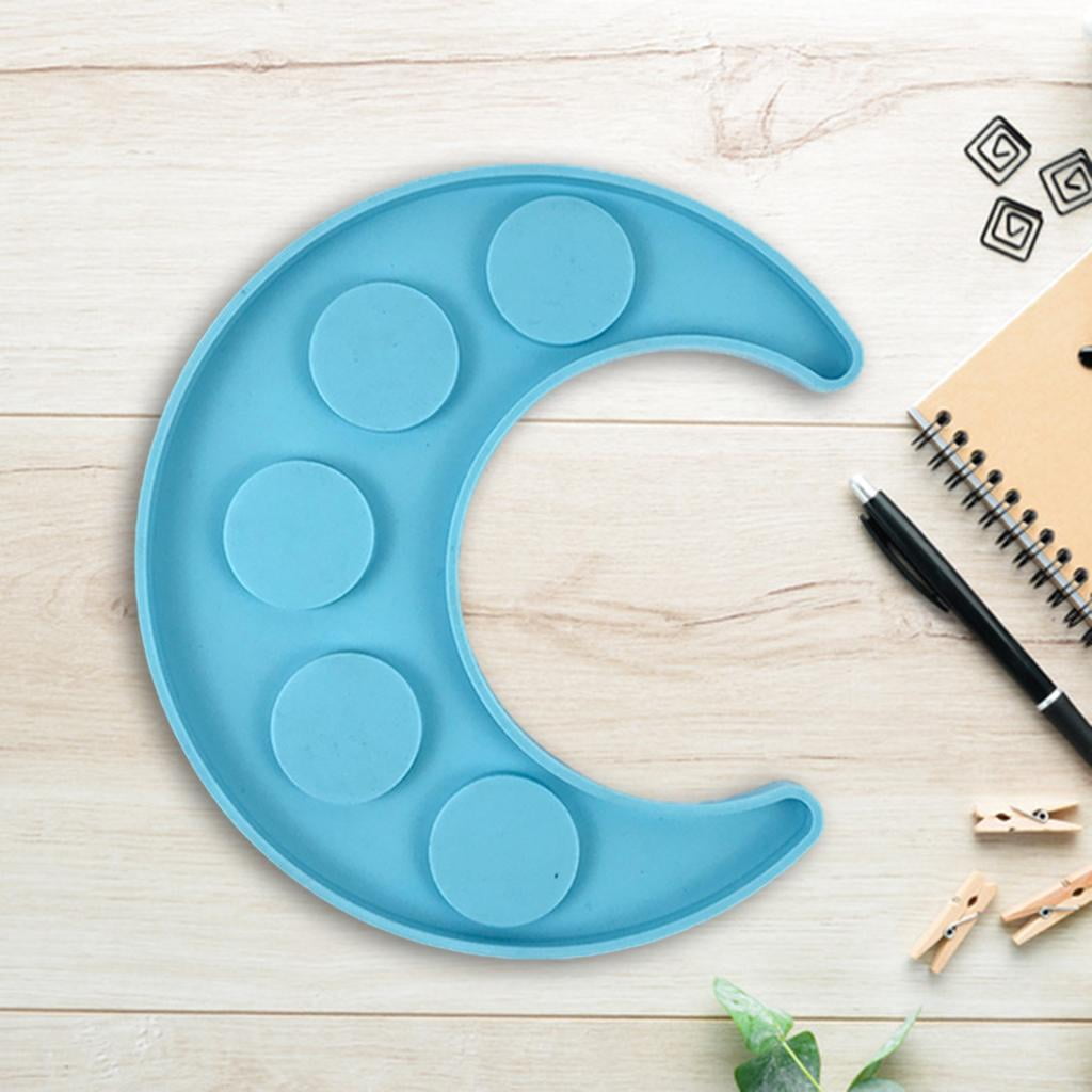 DIY Glass Serving Tray Resin , 5 Holes Silicone Moon Shape Glass Holder ...