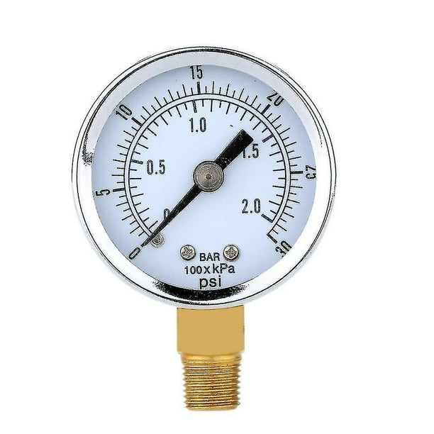 Pressure Gauge - 0 - 30 Psi 0 - 2 Bar Mini Dial Gauge Compressor Meters Hydraulic Pressure Gauge ...
