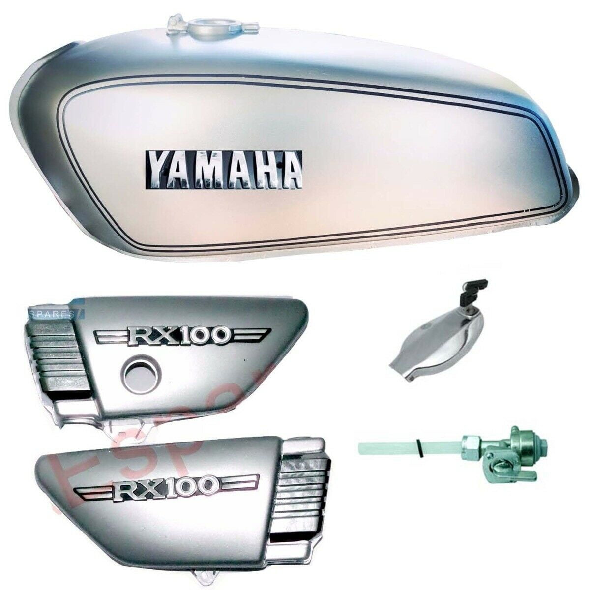 Yamaha Rx100 Rx125 Petrol Fuel Tank With Side Panel Lid Cap,Tap ...
