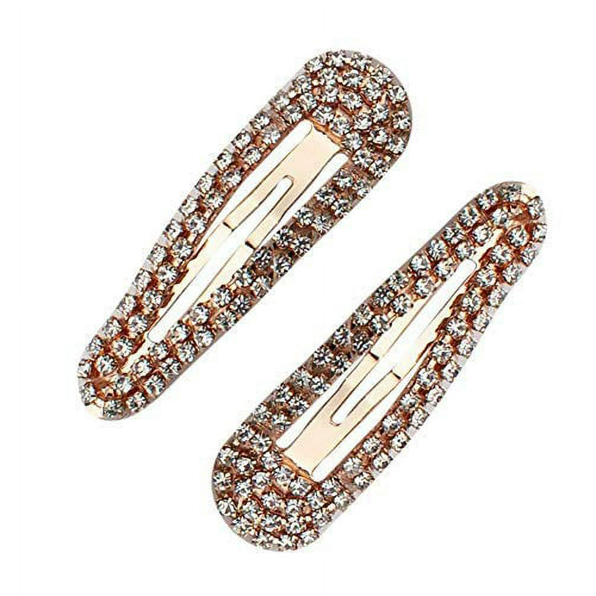 Click here for Chlua Clip Snap Rhinestone Rose Gold  2 Count prices