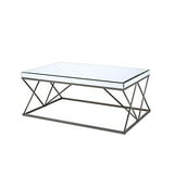 X-shaped Rectangular Coffee Table Black Nickel - Walmart.com