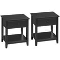 HOMCOM Side End Table with Storage Drawer and Shelf Set of 2 - Walmart.com