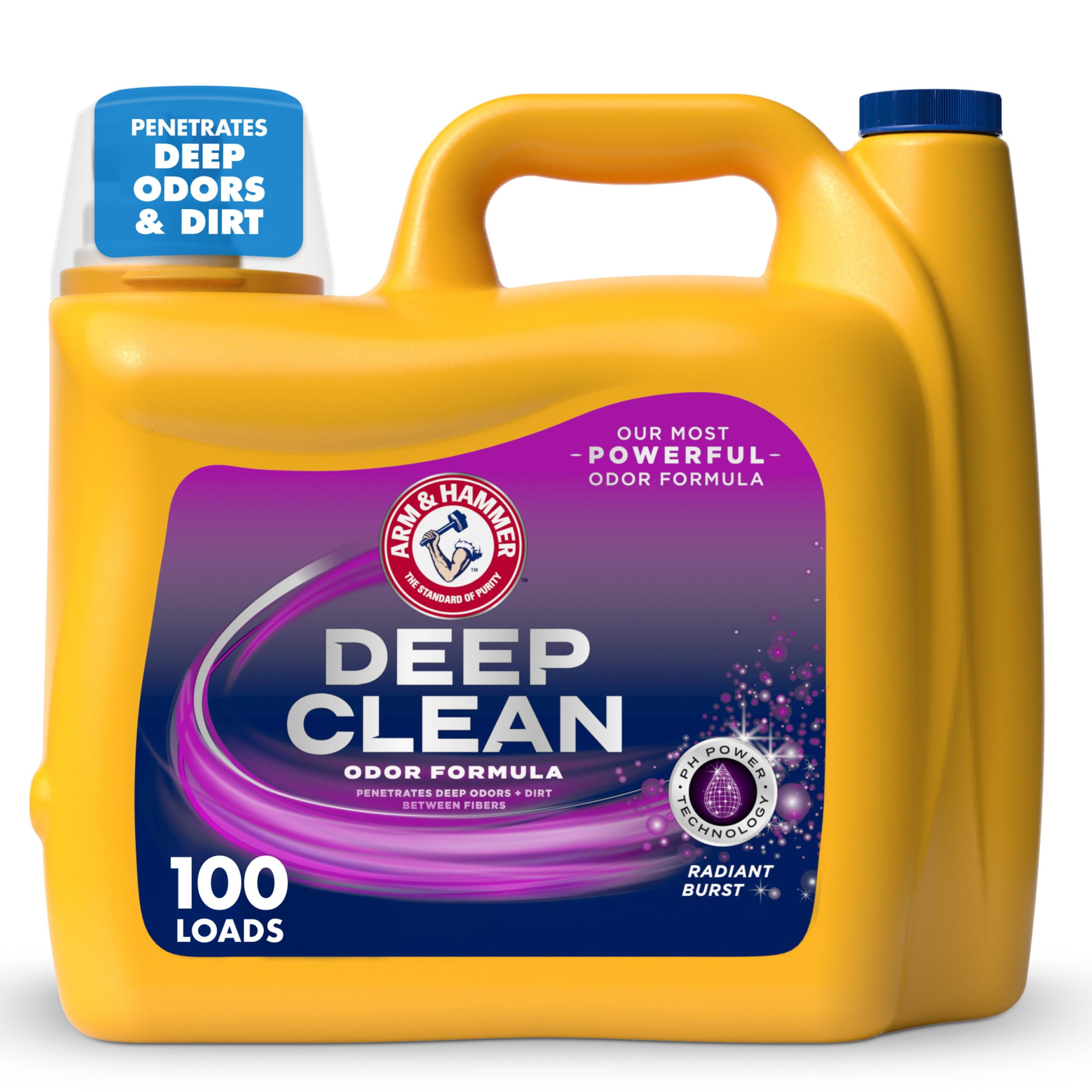 Detergente líquido para ropa Arm & Hammer Deep Clean, 4,5 L, 100 cargas ...