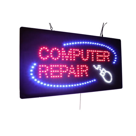 Computer Repair Sign, TOPKING Signage, LED Neon Open, Store, Window, Shop, Business, Display ...