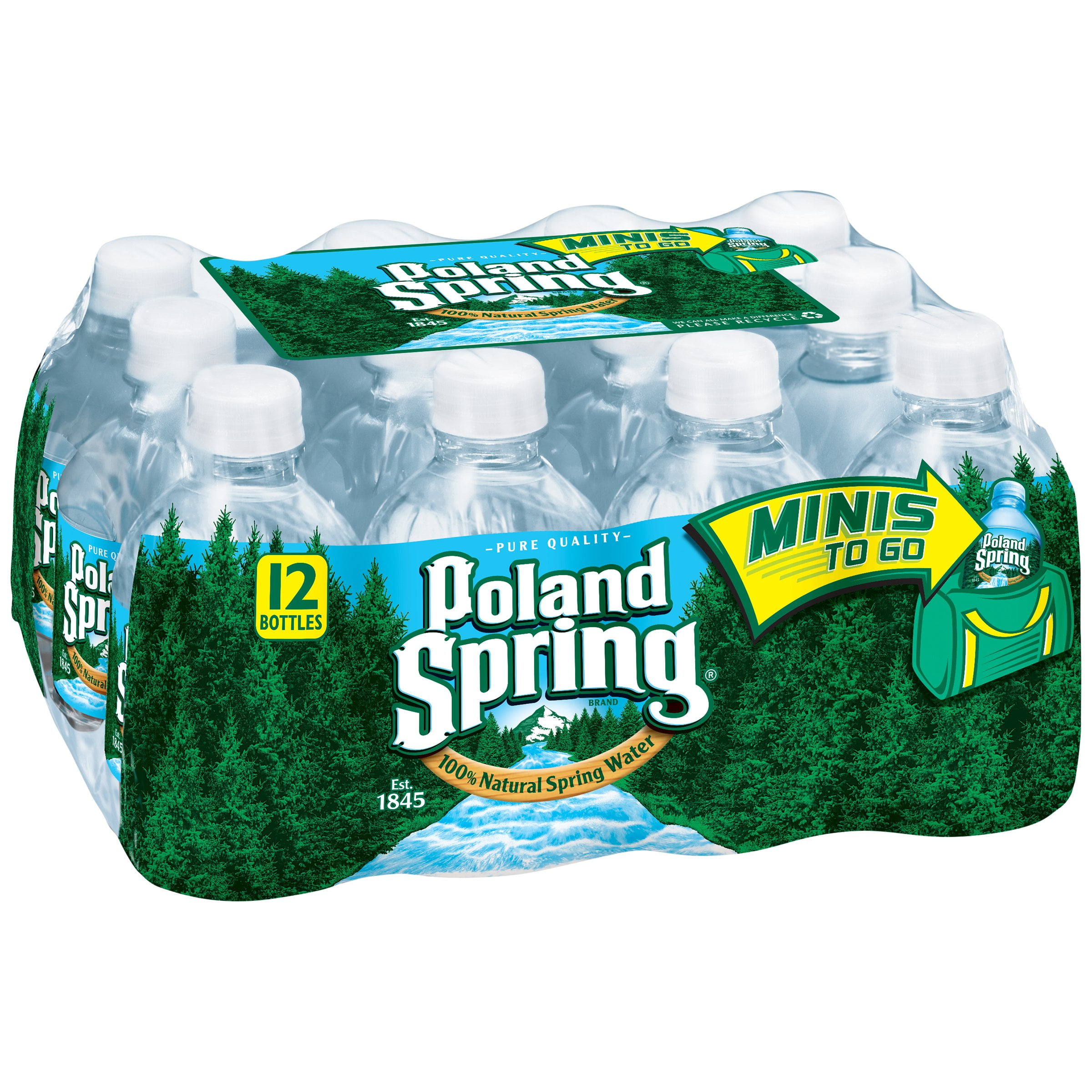 Poland Spring Minis Natural Spring Water 8 Fl. Oz. 12 Count - Walmart.com