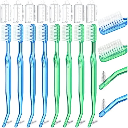 8 Pieces Orthodontic Toothbrushes Double Ended Interdental Brush V Trim ...