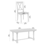Bush Furniture Sterling 67W Squire Trestle Dining Table with 6 Cross ...