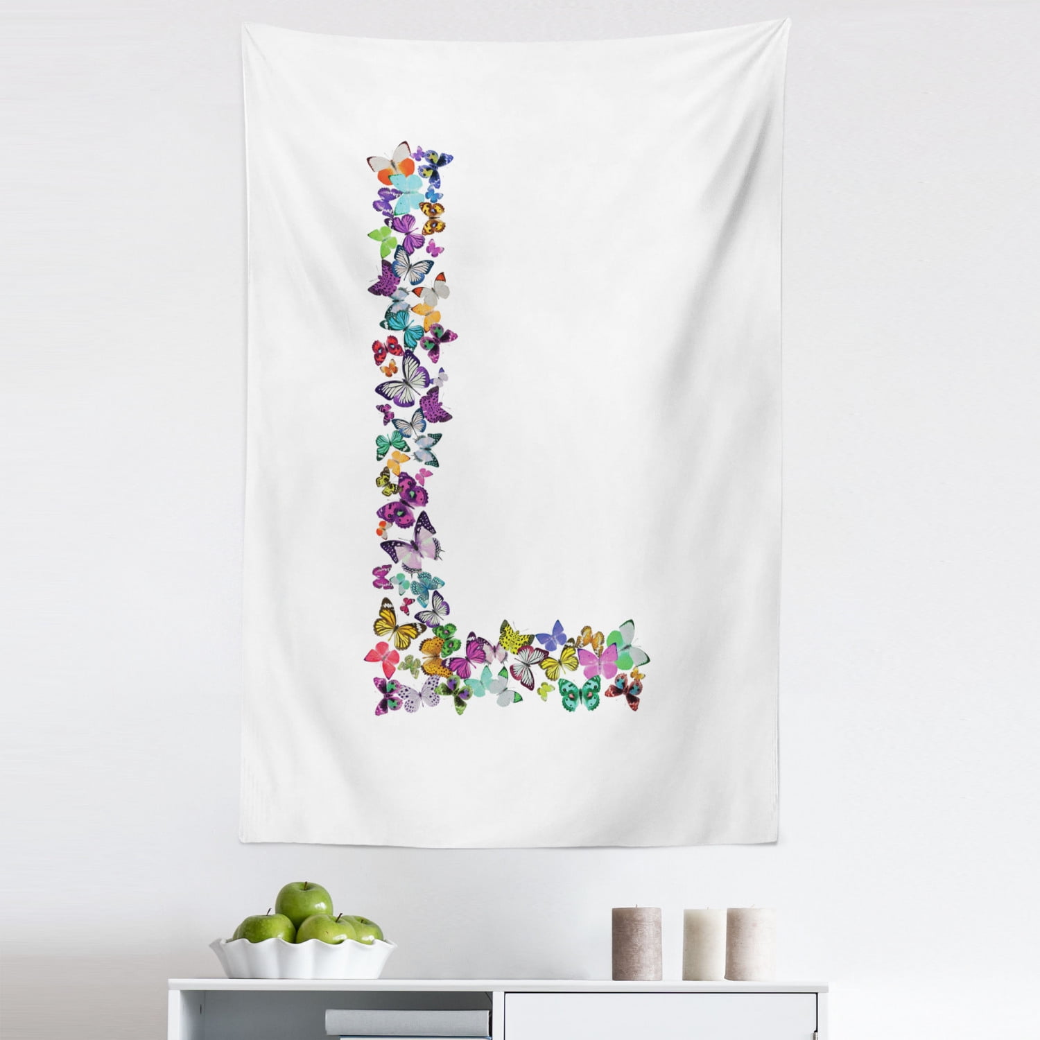 Letter L Tapestry, Butterfly L Letter Alphabet Animal Themed Vibrant ...