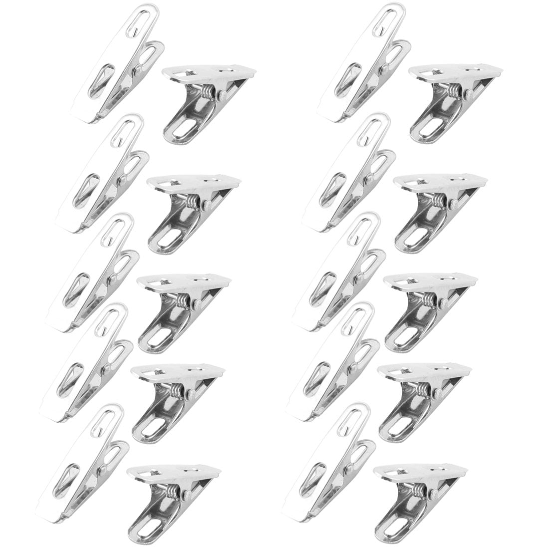 Household Metal Clothes Socks Drying Hanging Clips Clamps Pins Silver ...