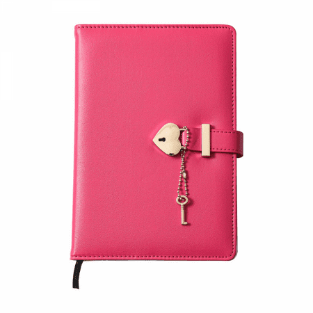 XYCCA Heart-Shaped Lock Diary with Key, Pink Diary with Lock for Girls ...