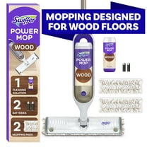 Swiffer WetJet Wood Power Mop and Spray Cleaner Starter Kit for Hardwood (1 Mop, 5 Pads, 1 ...
