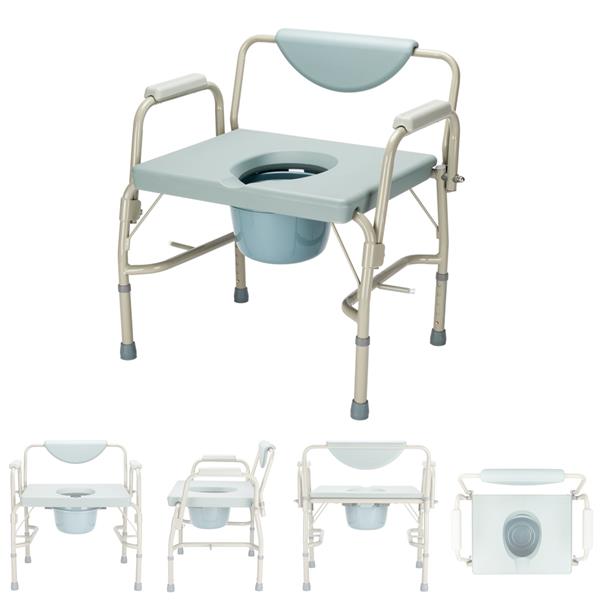 3-in-1 Deep Seat Bedside Commodes for Seniors, Bariatric Padded Commode ...