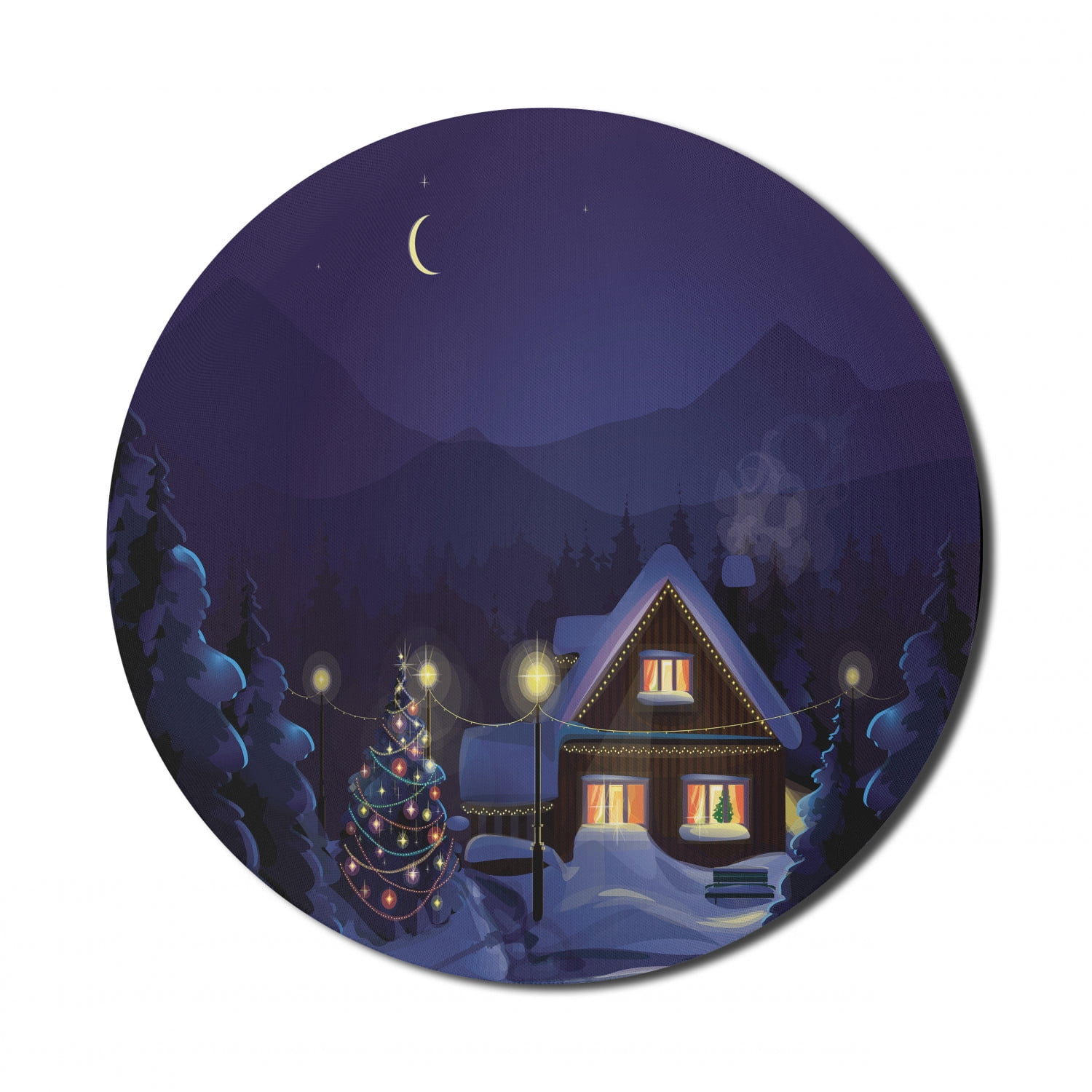 Christmas Mouse Pad for Computers, Winter Scenery with Designed House ...