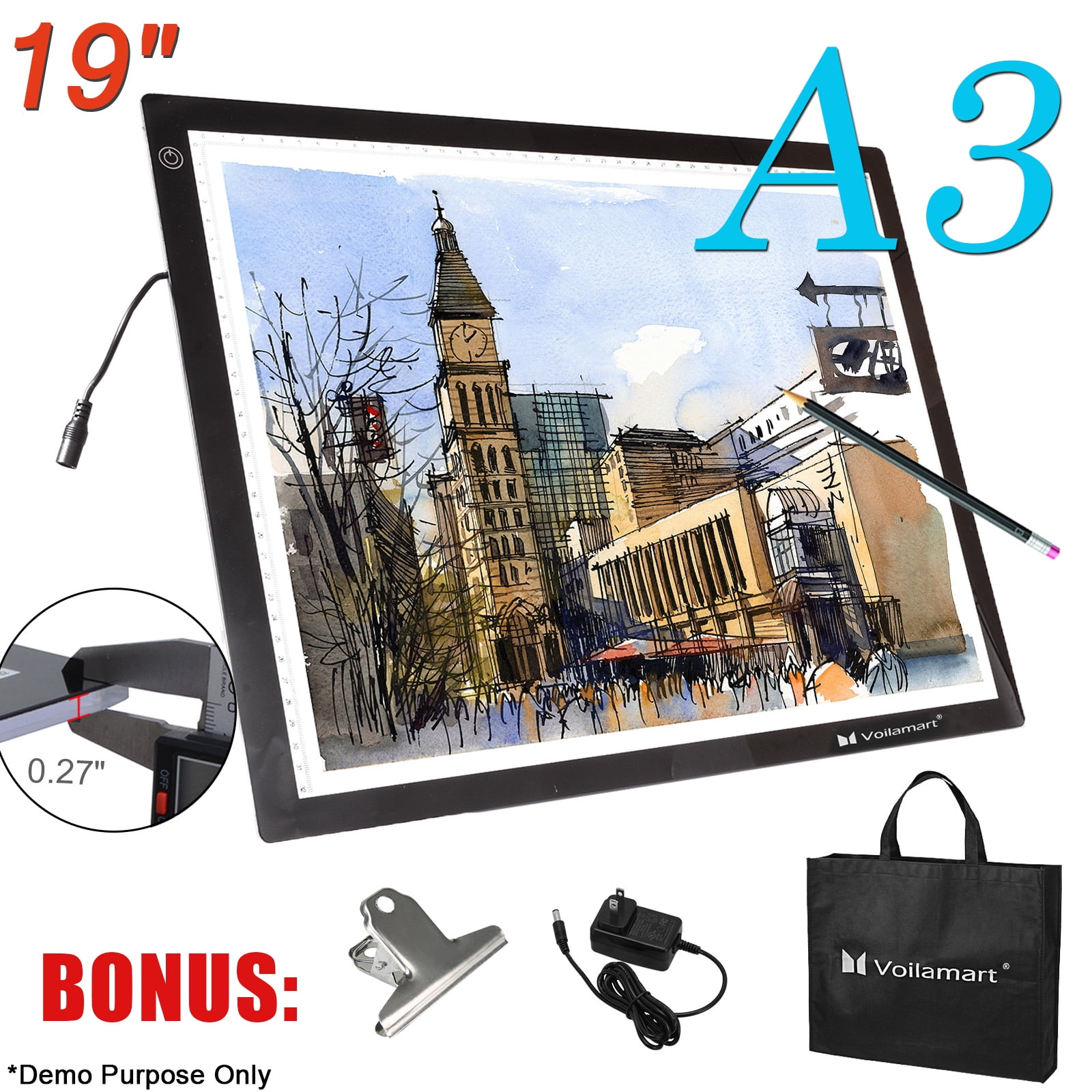 Buy Voilamart A3 LED Tracing Light Board Box, 3-Level Brightness ...