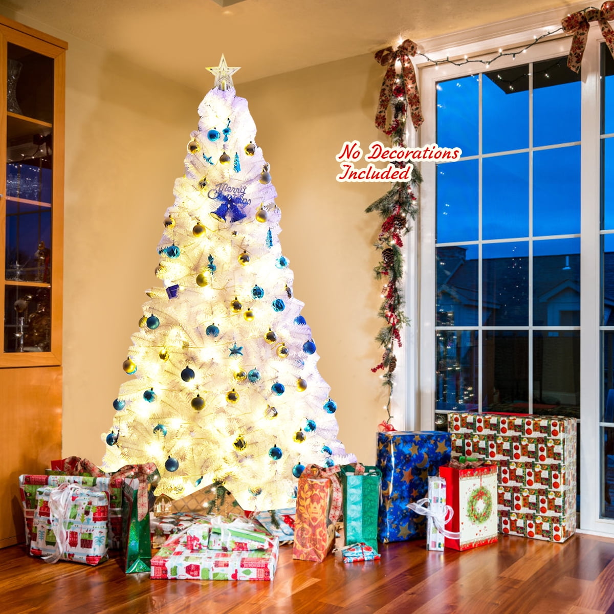 Click here for Patiojoy 7.5ft White Christmas Pine Tree Hinged Ar... prices