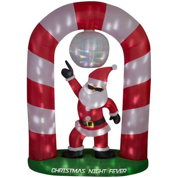 Home Accents 8 ft Christmas Holiday Santa Disco Scene AIrblown ...