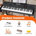 61 Key Keyboard Piano for Beginners w/Light-Up , Christmas Gifts, Full ...