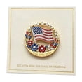 250th Anniversary Patriotic Rhinestone Crystal American Flag Brooch ...
