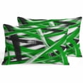 Abstract Green Waves Pillow Covers Set of 2, Modern Minimalist Green ...